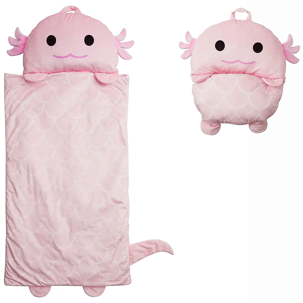 Nap Buddy Sleeping Bag for Kids, Convertible Sleeping Bag for Boys and Girls, Oeko TEX Certified, Travel Sleeper for Children, Axolotl