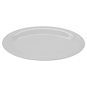G.E.T. OP-120-DW Melamine Oval Serving Platter / Dinner Plate, 12" x 9", Diamond White (Set of 12)