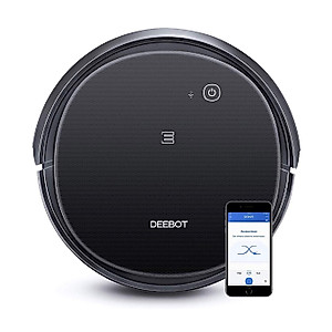 Ecovacs DEEBOT 500 Robot Vacuum Cleaner with Max Power Suction, Up to 110 min Runtime, Hard Floors & Carpets, Pet Hair, App Controls, Self-Charging, Quiet, Large, Black, 8 Each