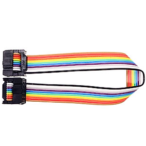 whiteeeen 10pcs 10 Pin for Flat Colorful Ribbon Cable 0.1" Pitch Female to Female Sockets About 7.87" IDC Connector