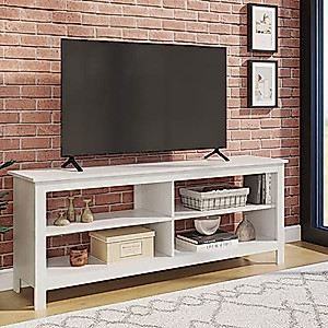 Panana TV Stand 6 Cubby Television Stands Cabinet 6 Open Media Storagefor TVs up to 80 Inches, 70 Inch (55 Inches White)