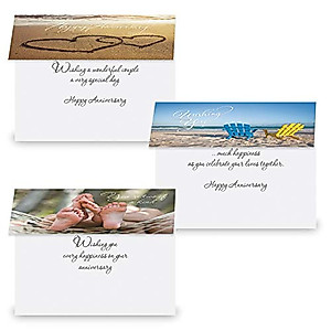 Wedding and Anniversary Greeting Cards Value Pack - Set of 20 (10 designs), Large 5" x 7" Anniversary Cards with Sentiments Inside, White Envelopes