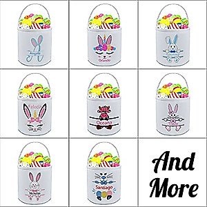 Personalized Easter Basket Customized with Name Custom Canvas Buny/Cow/Unicorm Baskets Blanks Tote Gift