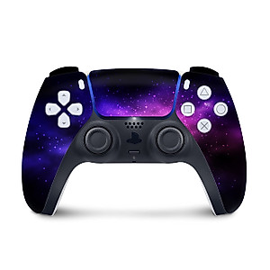 PS5 Galaxy Purple Skin for PlayStation 5 Digital Edition Console and 2 Controllers, Moon skin Vinyl 3M Decal Stickers Full wrap Cover