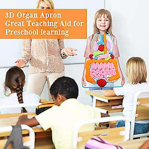 AIPINQI Anatomy Apron,Body Anatomy Apron Kids Human Body Organs Awareness Educational Toys for Children Preschool Science Homeschool Teaching Aids