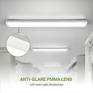 ASD 4ft LED Wraparound Light Fixture - 32-48W 5583LM LED Shop Lights for Garage & Office - 3500K-5000K Adjustable Dimmable Wrap LED Flush Mount Ceiling Light Kitchen & Workshop - UL DLC