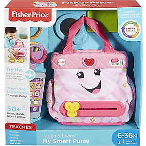 Fisher-Price Smart Purse Learning Toy with Lights Music and Smart Stages Educational Content for Babies and Toddlers, Pink​
