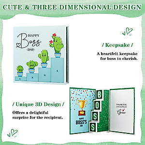 WhatSign Boss Day Card for Women Men - 3D Pop Up Boss Day Gifts Cards with Envelope National Bosses Day Appreciation Card Boss Christmas Birthday Gift Ideas or Male Female Boss from Employee