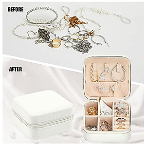 6 Pcs Travel Jewelry Case Jewelry Travel Organizer Small Jewelry Box Bridesmaid Gift Boxes Mini Storage Organizer Storage Box (White)