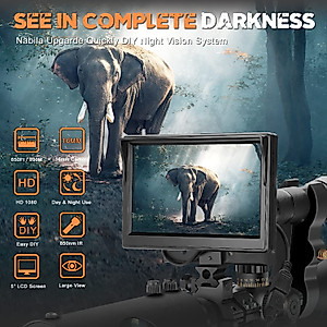 Nabila Night Vision Scope for riflescope,850nm IR,5" Portable Display Screen,for Riflescope at Night Hunting
