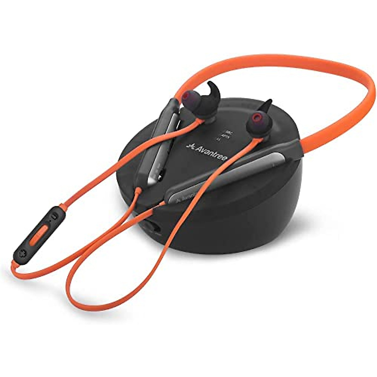 Avantree Medley Clear - Wireless Earbuds for TV Listening with Clear Dialogue, Enhanced Volume, Soundbar Passthrough, 20H Neckband Headphones with Bluetooth Transmitter & Charging Dock