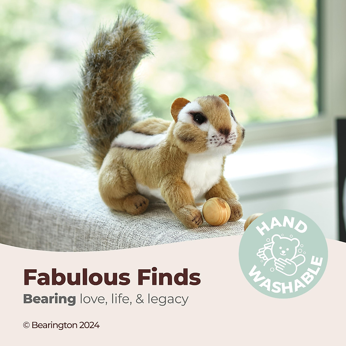 Bearington Collection Chippie Plush Chipmunk Stuffed Animal, 7 Inch