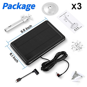 Ring Camera Solar Panels, Solar Panel Charger for Ring Stick Up Cam 2nd & 3rd Gen, Ring Spotlight Cam Battery, 5V 4.5W Output Super Fast Charging (3Pack-Black)