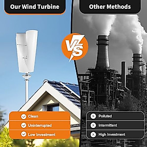 OUKANING 400W 12V Portable Vertical Helix Maglev Axis Wind Power Turbine Generator Kit with Charge Controller, 2 Blades, White