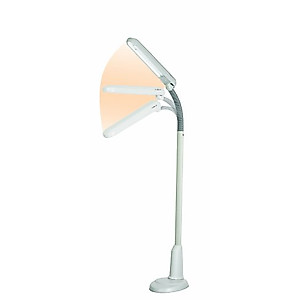 OttLite Standing Floor Lamp with Adjustable Neck, Craft Plus - 24w Compact Fluorescent Lamp for Bright Natural Daylight - Modern Home Decor, for Living Room, Sewing, Reading, Bedroom & Office