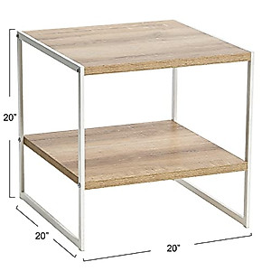 Household Essentials Coastal Oak Square Side Table End