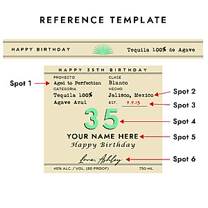 Personalized Happy Birthday Label to fit Casamigos Bottles
