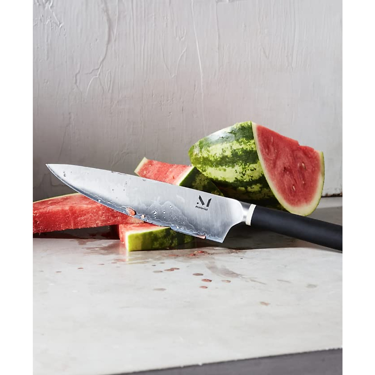 Material - Magnetic Knife Block Set - Kitchen Knife Set - Knife Block, 8" Chef Knife, 6" Serrated Bread Knife, 4" Paring Knife, Walnut/Almost Black