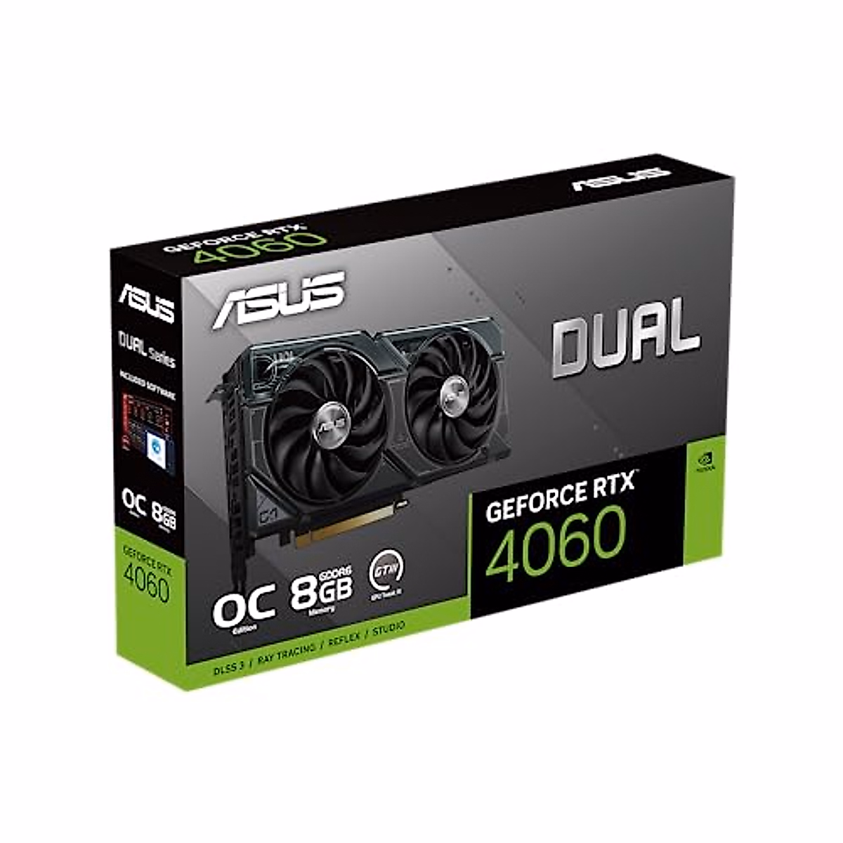 ASUS Dual GeForce RTX™ 4060 OC Edition 8GB GDDR6 (PCIe 4.0, 8GB GDDR6, DLSS 3, HDMI 2.1a, DisplayPort 1.4a, 2.5-Slot Design, Axial-tech Fan Design, 0dB Technology, and More)