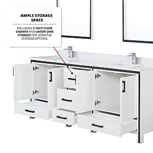 Bell+Modern Augustine 80 in W x 22 in D White Double Bath Vanity