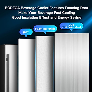 BODEGA Beverage Cooler 24 Inch, Built-in and Freestanding Beverage Refrigerator 180 Cans, Stainless Steel Under Counter Beverage Fridge Perfect for Soda, Water, Beer
