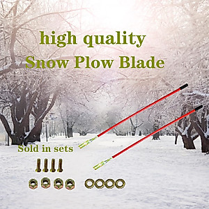 SEASAIL Snow Plow Blade Guides 27'' Extended Markers with Accessories Fit for Boss Blizzard SNO-Way Western Snow plows 62265 Red Eye Catching