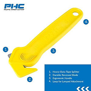 Pacific Handy Cutter EBC1 Concealed Safety Cutter, Safe and Efficient Cutting for Shrink Wrap, Stretch Wrap, Cardboard, Tape, Plastic Straps, and much more