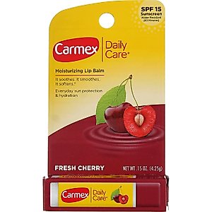 Carmex Click-Stick Moisturizing Lip Balm SPF 15 Cherry 0.15 oz (Pack of 6)