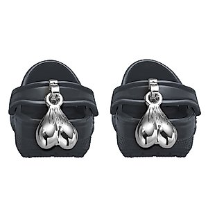 Set of 2 Shoe Charms for Girls/Boys, Distinctive Funny Shoe Accessories，Shoe Nuts Shoe Balls，Noticeable Shoe Clips (Silver)