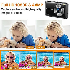 Digital Camera, FHD 1080P Digital Camera for Kids Video Camera with 32GB SD Card 16X Digital Zoom, Compact Point and Shoot Camera Portable Small Camera for Teens Students Boys Girls Seniors(Black)