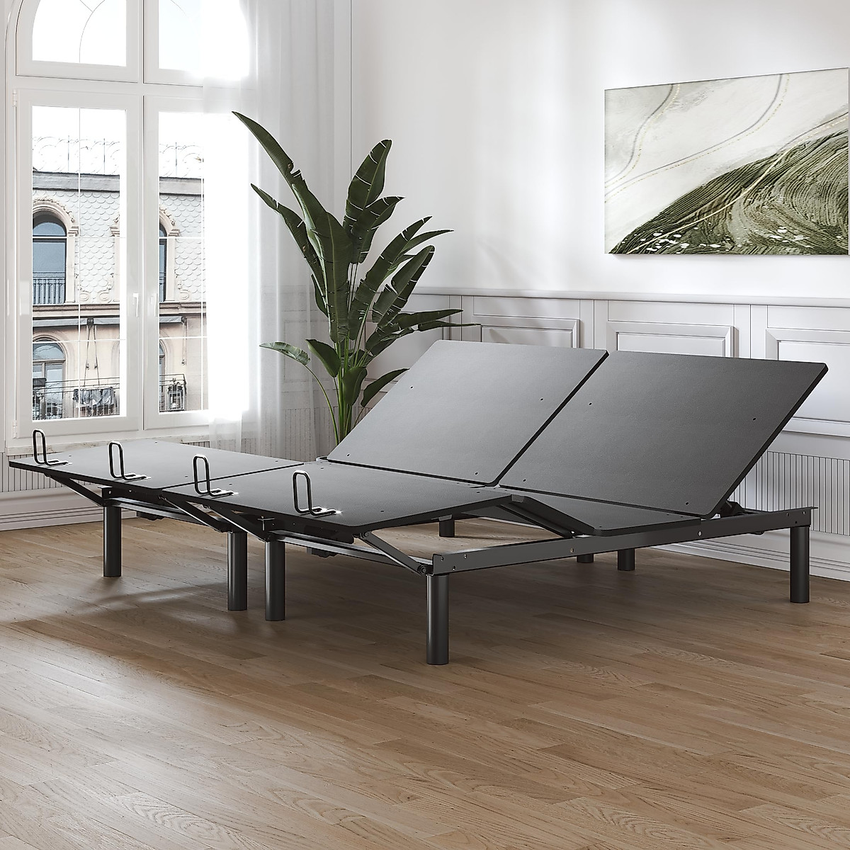 Split King Adjustable Bed Frame - Ergonomic Electric Smart Bed Base Frame with Remote, Upgraded Quiet Motor, Anti-Snore/Zero-Gravity/Memory Presets/Head and Foot Incline, Easy Assembly