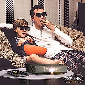 Viinice Full HD 1080P 3D Android Smart WiFi Laser Beamer 300Inch Portable Mini Projector Proyector for Smartphone 4K Cinema 4K Laser Projector with WiFi and Bluetooth