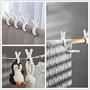 SNOPER 5 PCS Clothespins, Beach Towel Clips, Pool Towel Chair Clips, Towel Clips for Beach Chairs Cruise Lounge Chairs, Towel Holder, Anti-Wind Laundry Clips, White, X-Large