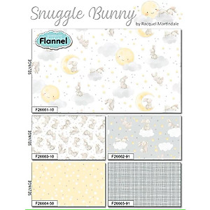 Northcott Snuggle Bunny Bunny Clouds Flannel Gray/Multi, Fabric by The Yard