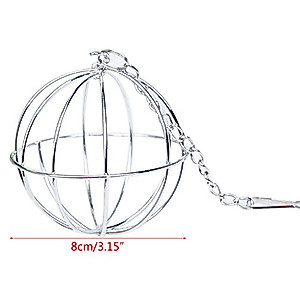 CHENGBEI Stainless Steel Rabbit Feeder Ball Bunny Hay Grass Shelf Rack Toy Feed Dispenser