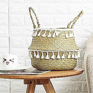 UXZDX Handmade Bamboo Storage Basket, Wicker Basket, Garden Flower Pot, Laundry Basket, Container Storage Basket