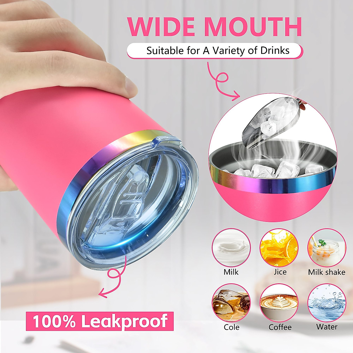 Icesip 20oz Tumbler with Lid And Straw,Stainless Steel Vacuum Insulated Mug,Double Wall Vacuum Insulated Coffee Cups for Cold & Hot Drinks,Insulation Travel Tumblers Cups