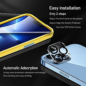 ivoler[4+2Pack]Screen Protector Compatible With iPhone 13 Pro Max 6.7‘’[4 Pack]with [2 Pack] Camera Lens Protector, HD Tempered Glass Film With Align Frame, 9H Hardness, Bubble Free,Scratch Resistant