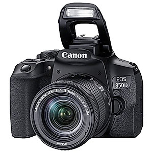 Camera Bundle for Canon EOS 850D / Rebel T8i DSLR Camera with EF-S 18-55mm f/4-5.6 is STM + Shotgun Microphone with Video Kit Accessories (32GB, Tripod, Flash, and More) (Renewed)