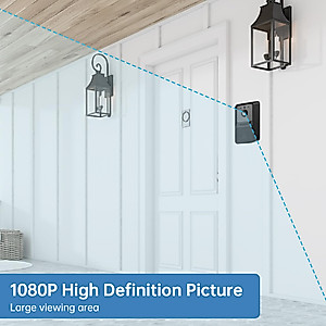 Hombasing Doorbell Camera, Video Doorbell with Chime, Night Vision, Cloud Storage, 1080P HD, 2-Way Audio, Rechargeable Battery, Cloud Storage