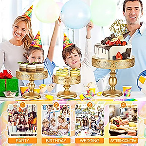 Gold Cake Stand, 3Pcs Cake Stand Cupcake Holder for Dessert Cake Table Decor Treats Candy Station for Party