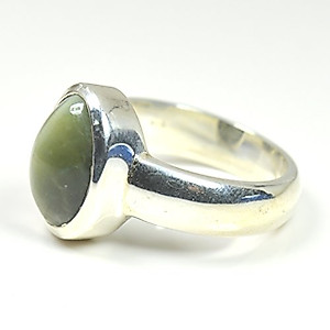 55Carat Genuine Indian Emerald Silver Ring for Women Oval Shape Chakra Healing Size 5,6,7,8,9,10,11,19