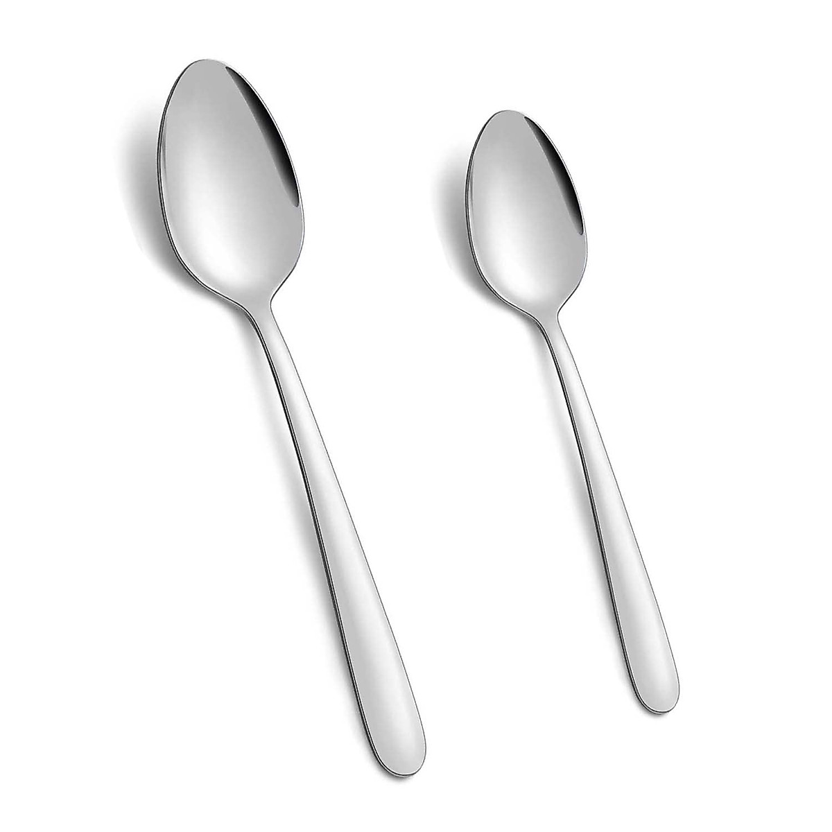 60 Pieces Dinner Spoons (7.4 inches) and Teaspoons (6.2 inches), Pleafind Spoons Silverware and Teaspoons, Contains 24 Pieces Spoons and 36 Pieces Teaspoons, Use for Home, Kitchen, Restaurant