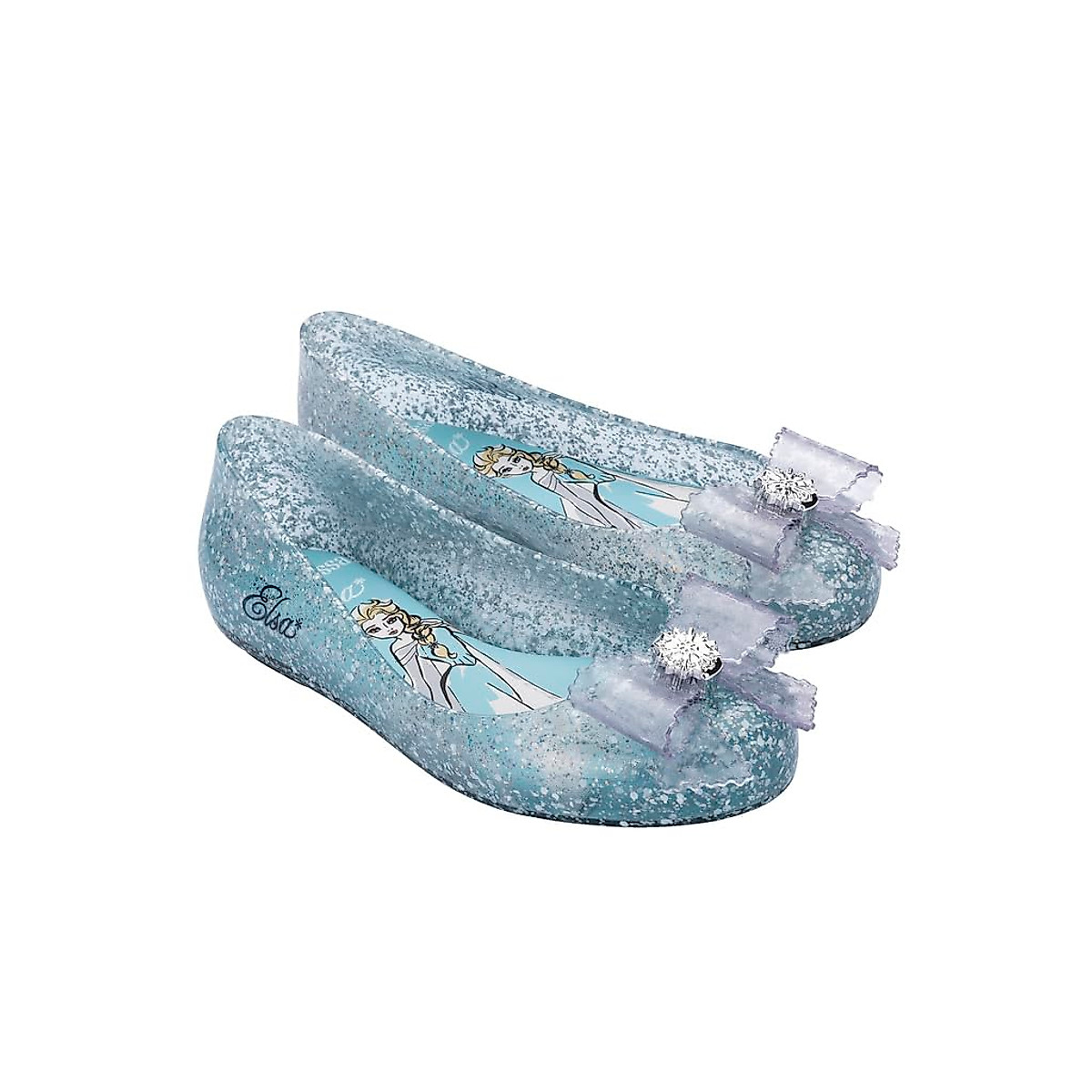 mini melissa Sweet Love + Disney Princess Ballet Flats for Kids, Elsa, 1