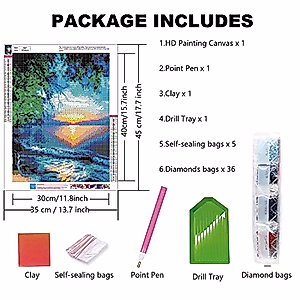 LVIITIS Beach Diamond Painting Kits for Adults Full Drill,Diamond Arts Dotz Beach Pictures Craft for Home Wall Decor 14x18 inch