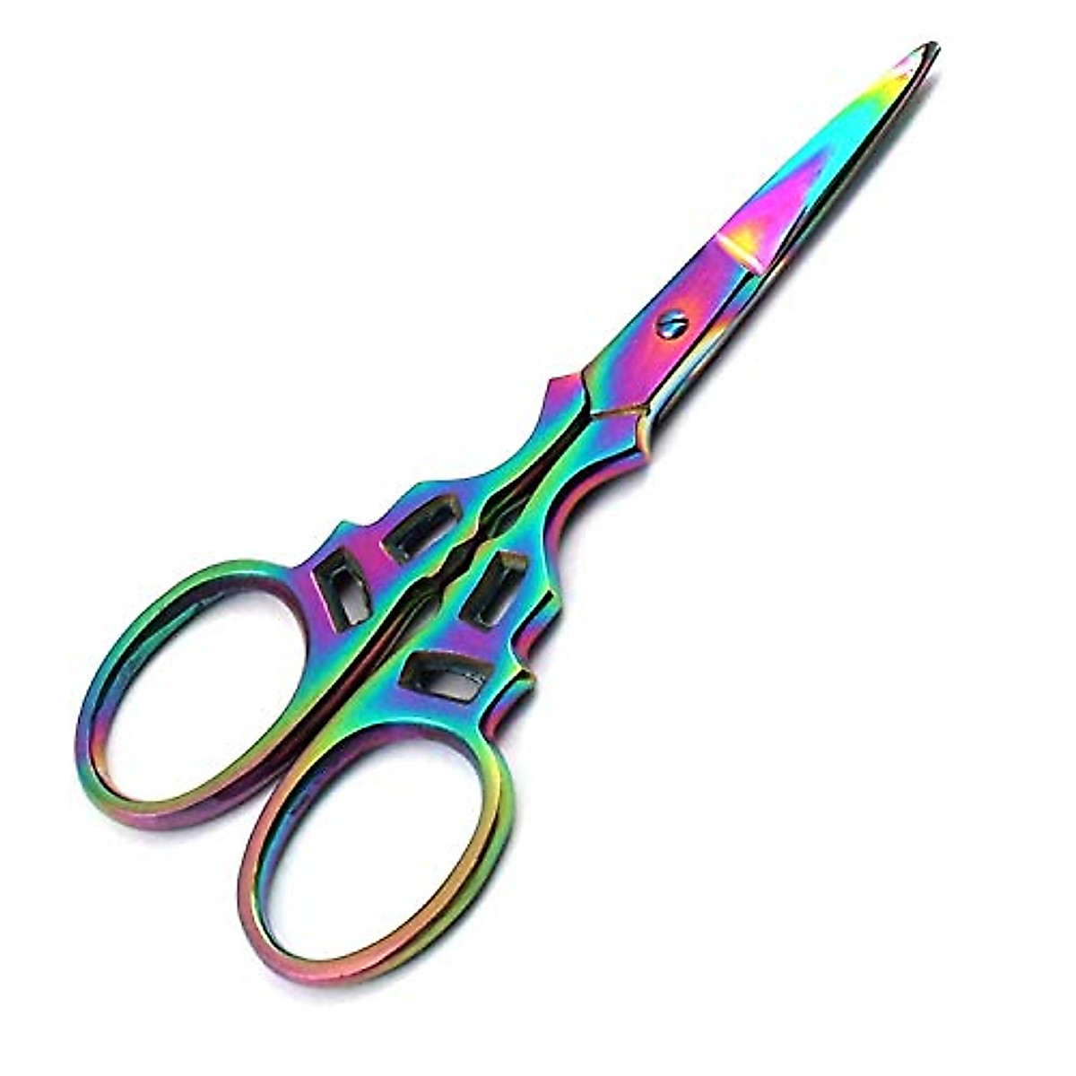 PRECISE CANADA: MULTI TITANIUM COLOR RAINBOW SEWING CRAFT EMBROIDERY SCISSORS 3.5" VICTORIAN STYLE BTS-643