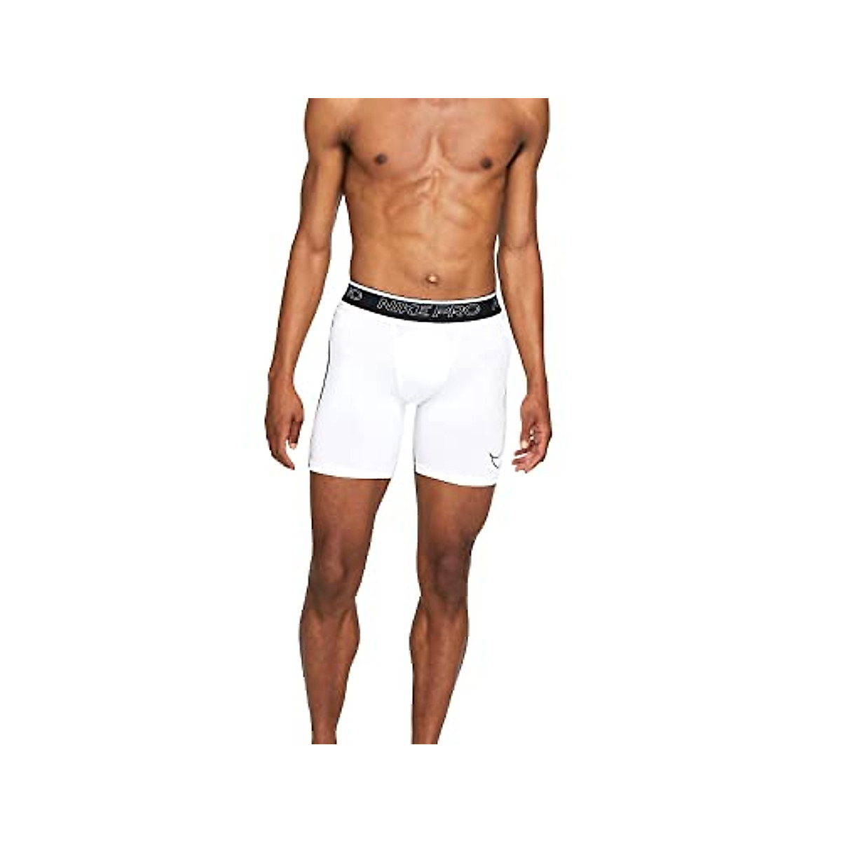 Nike Pro Dri-FIT Men's Shorts (as1, Alpha, l, Regular, Regular, White/Black, Large)