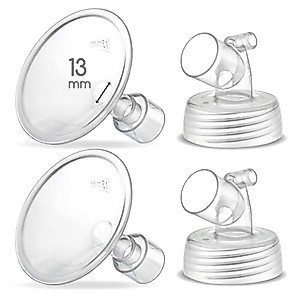 2X 13 mm Maymom Two-Piece Wide Neck Pump Parts for Spectra S1/S2 Pumps; Incl Wide Mouth Flanges; Not Original Spectra Flange