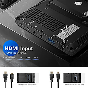 Neewer F100 7 Inch Camera Field Monitor Video Assist Slim IPS 1280x800 HDMI Input 1080p with Sunshade for DSLR Cameras, Handheld Stabilizer, Film Video Making Rig (Battery and Adapter NOT Included)