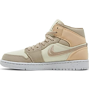 Women's Air Jordan 1 Mid SE Canvas (DV0427 102) - 9 Muslin/Celestial Gold/Sail/Desert